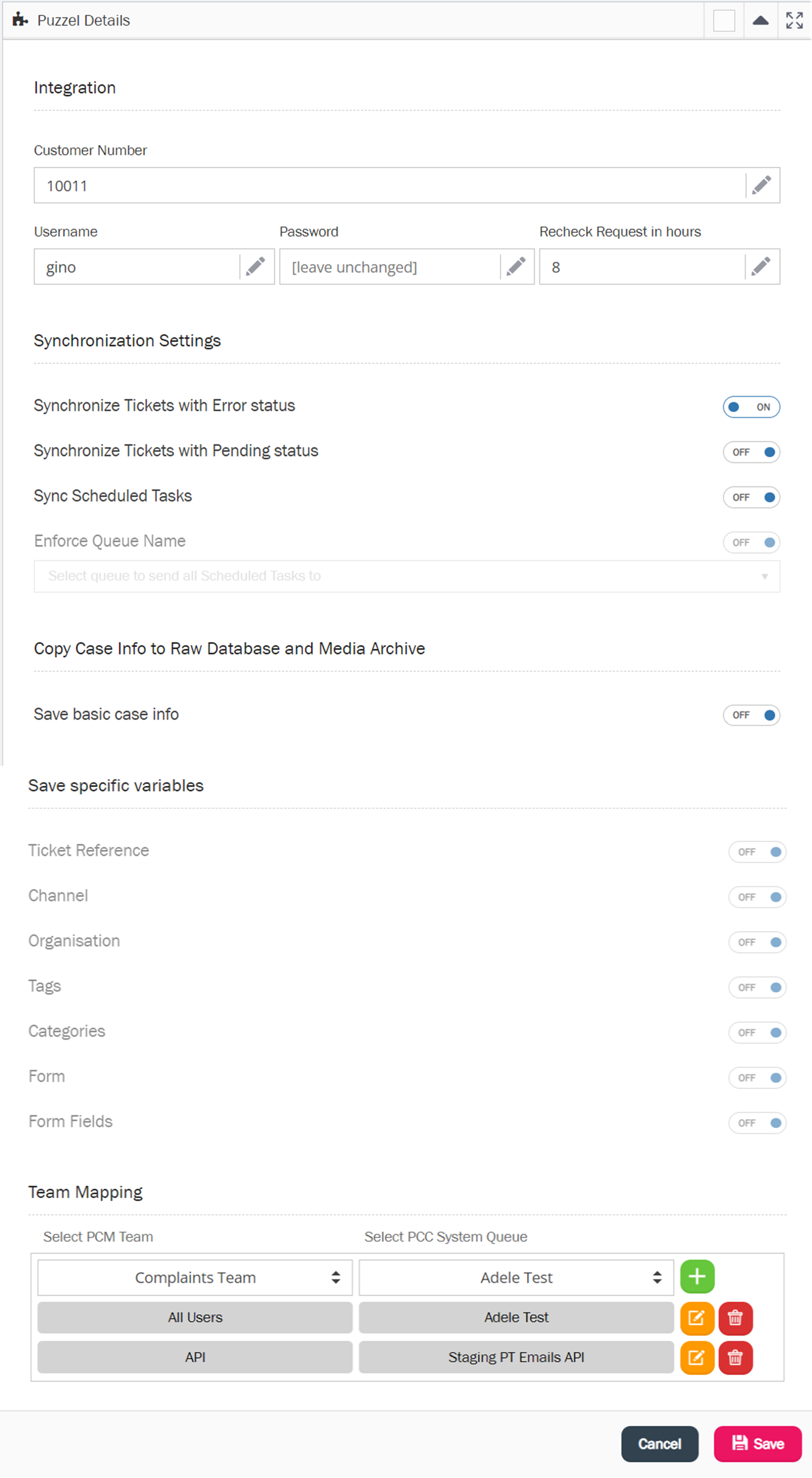 Puzzel integration with Puzzel Case Management | Puzzel Help Centre